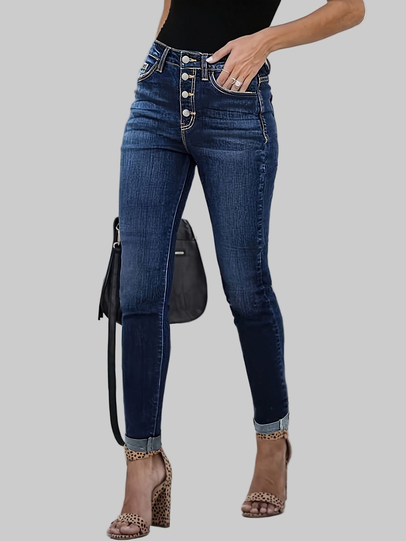 Best Seller Women's Skinny Jeans with Front Button Closure | The ...